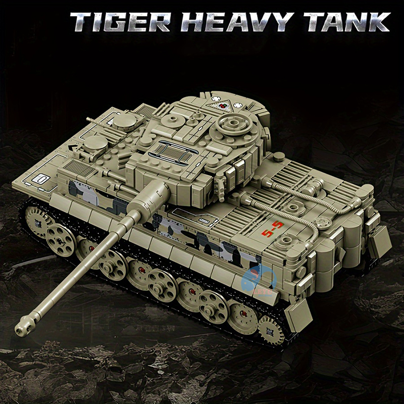 33CM Tiger Heavy Tank Building Blocks Set WW2 Military Series Toys Boys ...