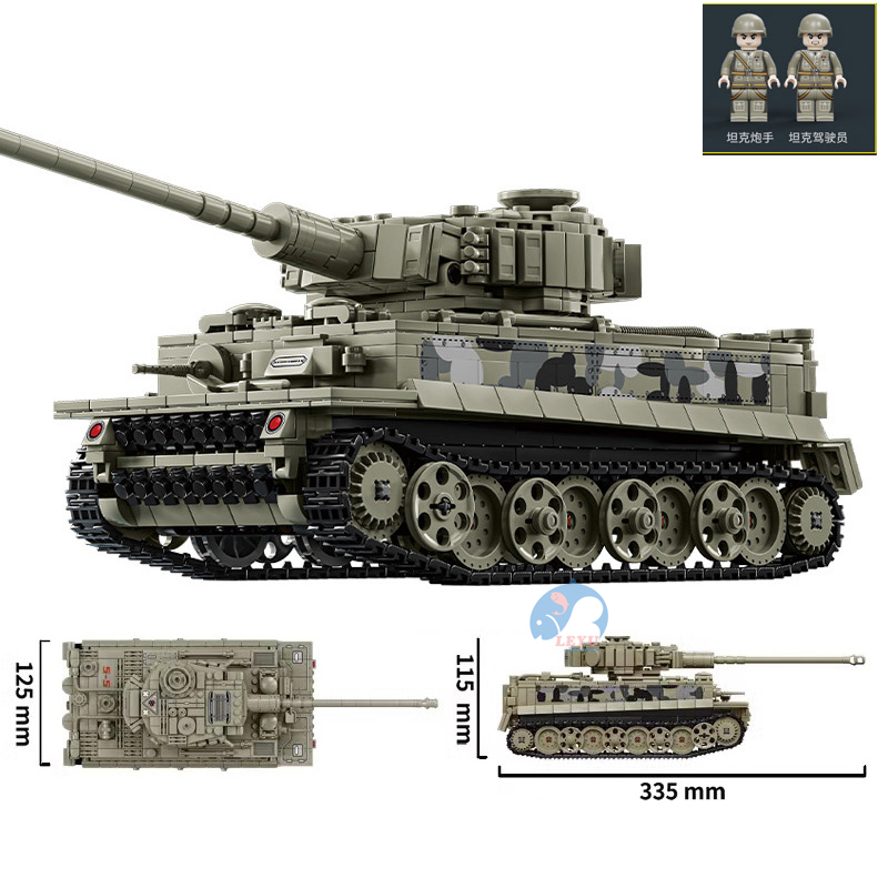 33CM Tiger Heavy Tank Building Blocks Set WW2 Military Series Toys Boys ...