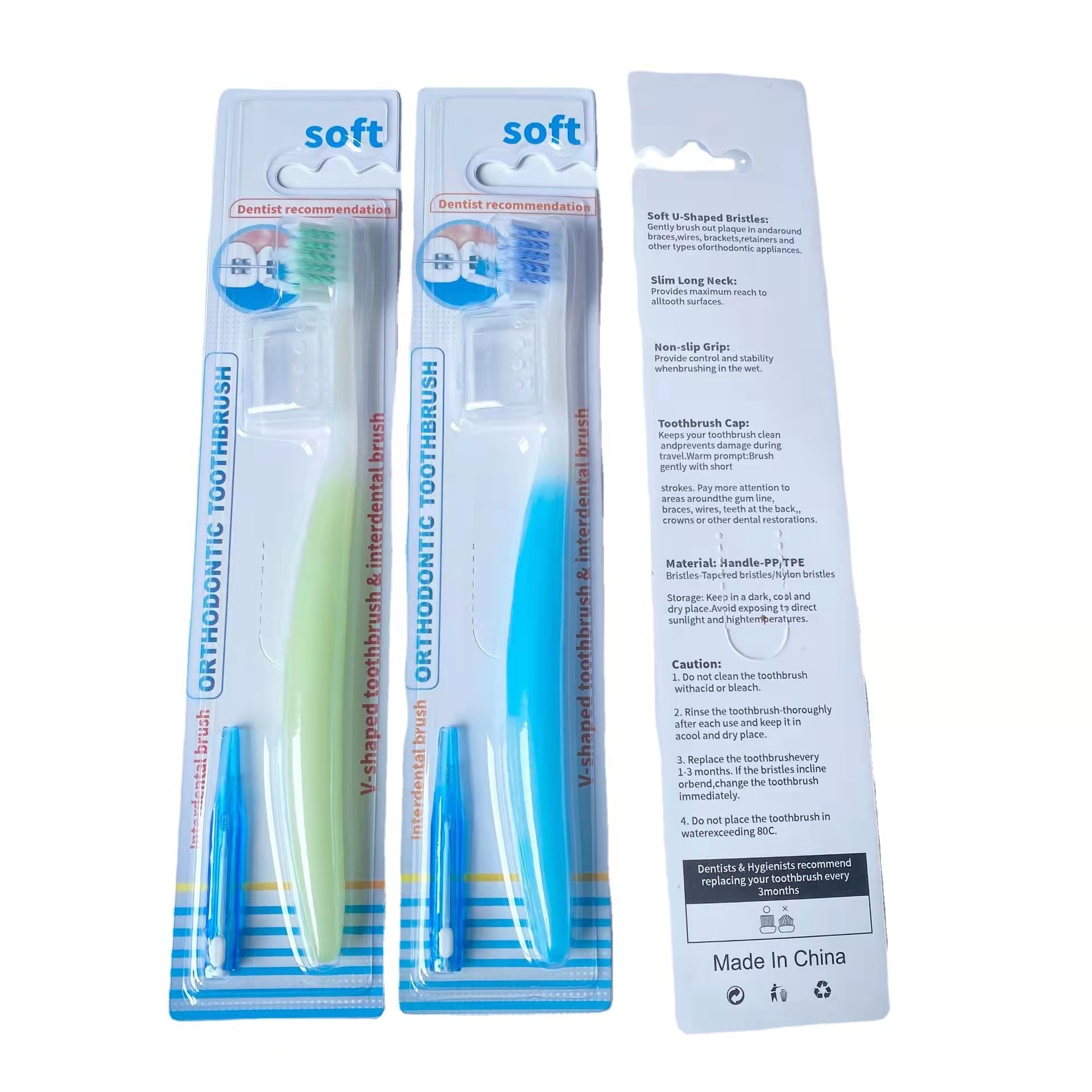 Orthodontic concave toothbrush+interdental brush | Shopee Philippines