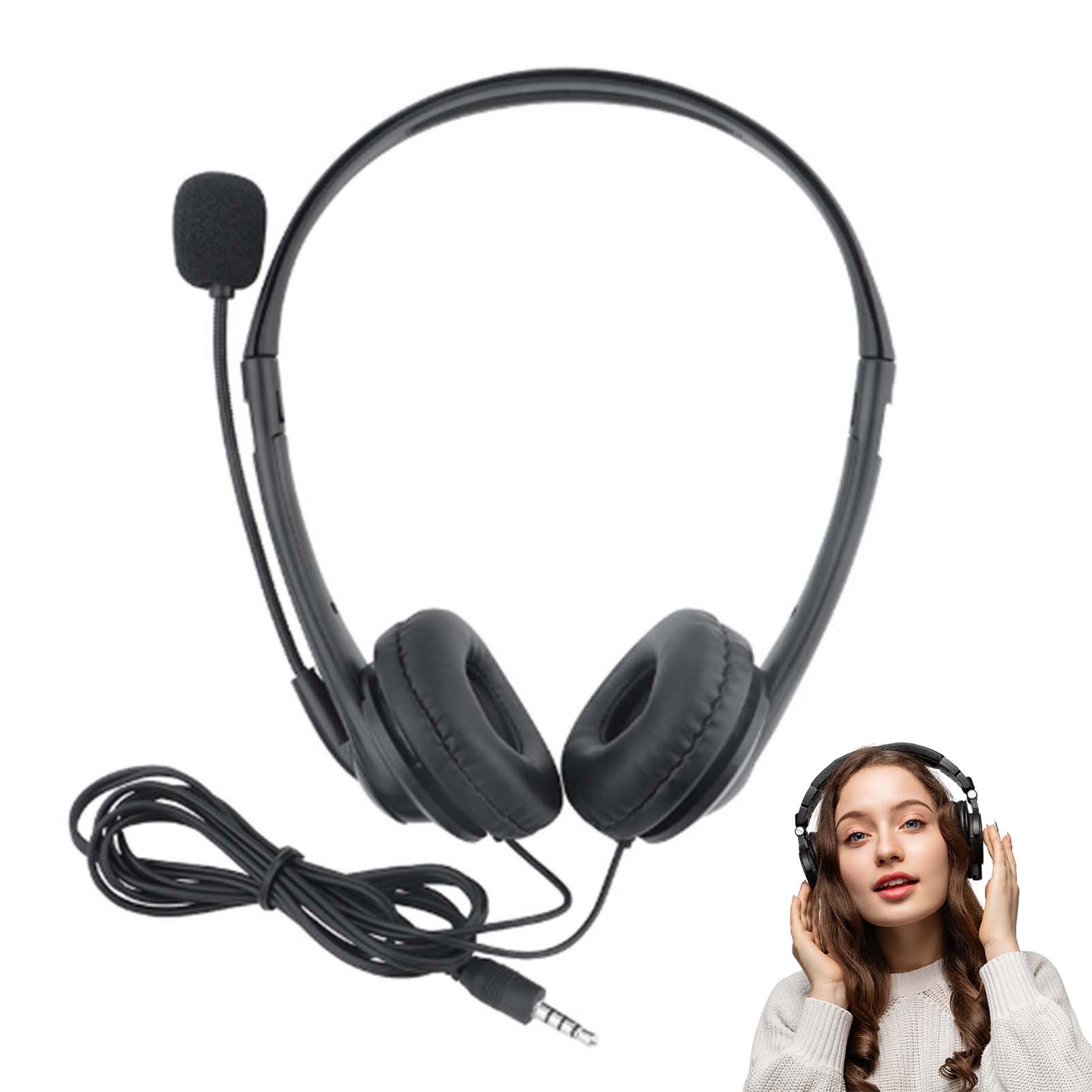 Wired Earbuds Headset with Mic, Plug-and-Play Design, Multi-platform ...