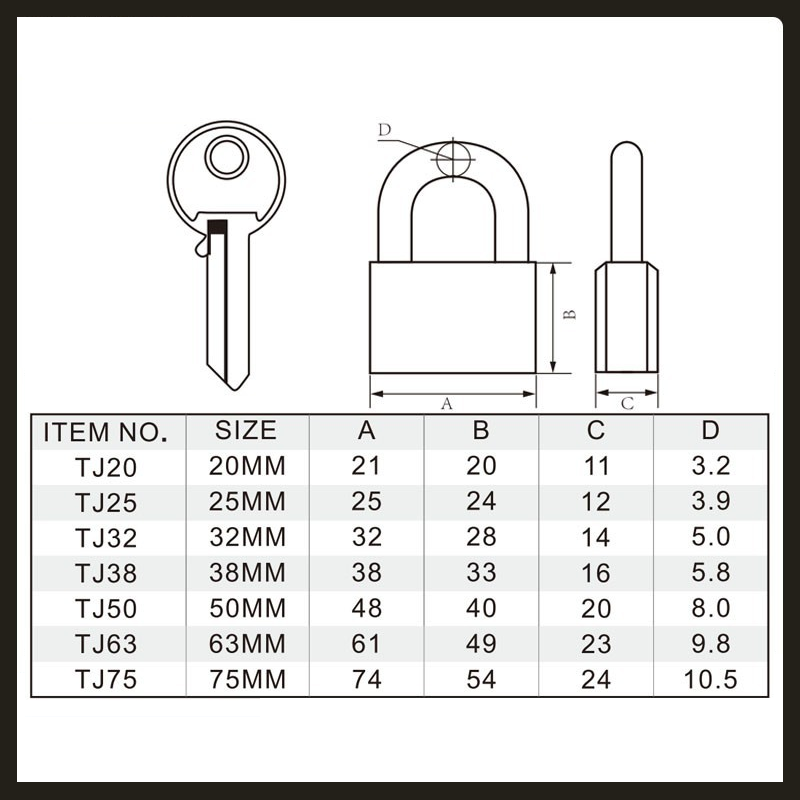 （Fast Delivery）30mm/40mm/50mm/60mm Home Padlock 304 Stainless Heavy ...