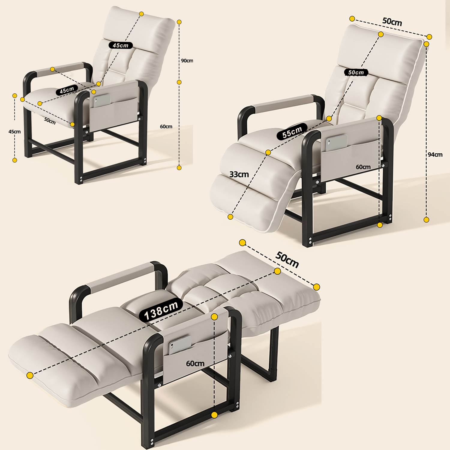 Lazy person recliner folding lunch break artifact office dual-use ...