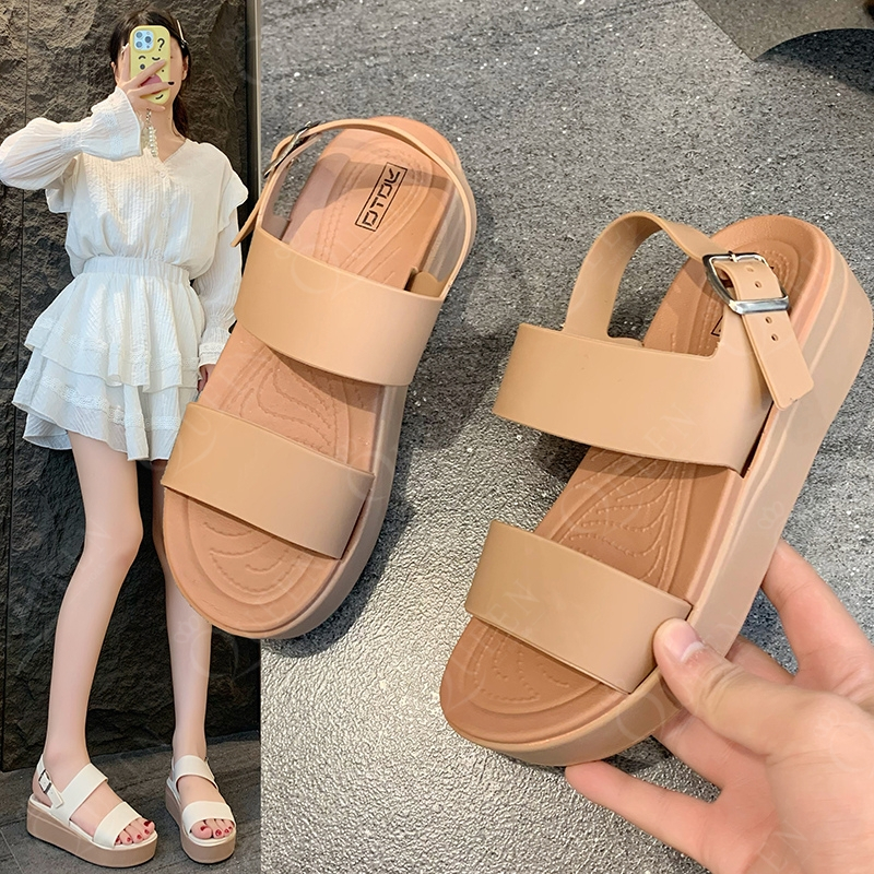 2025 Women's Platform Sandals Comfortable Rubber With Adjustable Ankle ...