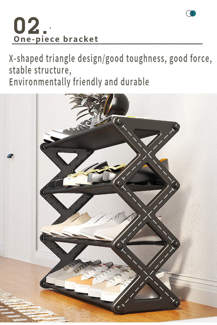 5 Layer foldable Shoes Rack Tier Colored Stackable Stainless steel ...