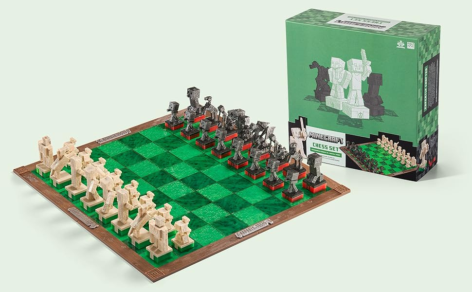 The Noble Collection Minecraft Chess Set Chess Board Game for Famliy ...