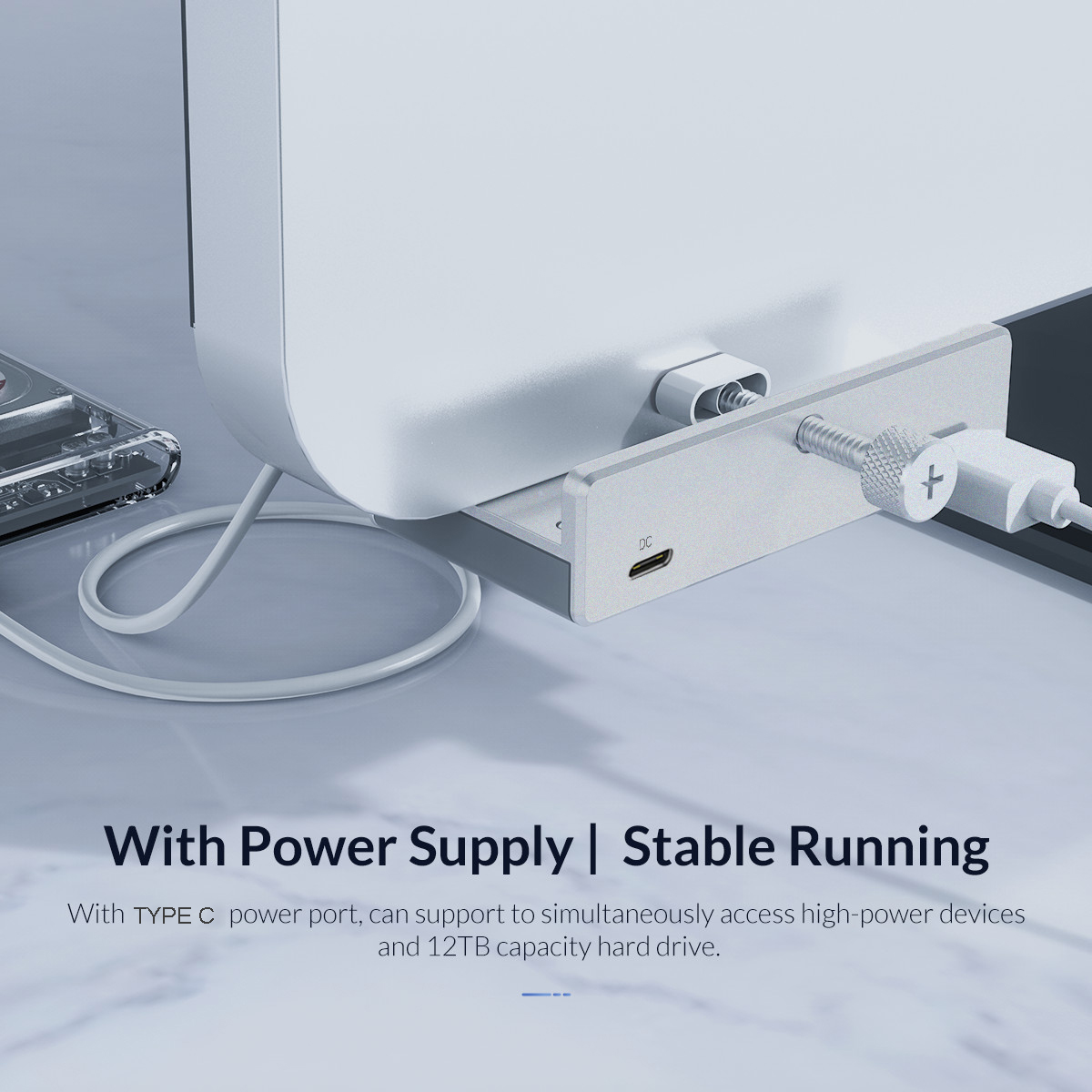 4 Ports Aluminum External Dock Station 6 in 1 USB 3.0 Type-C Clip HUB ...
