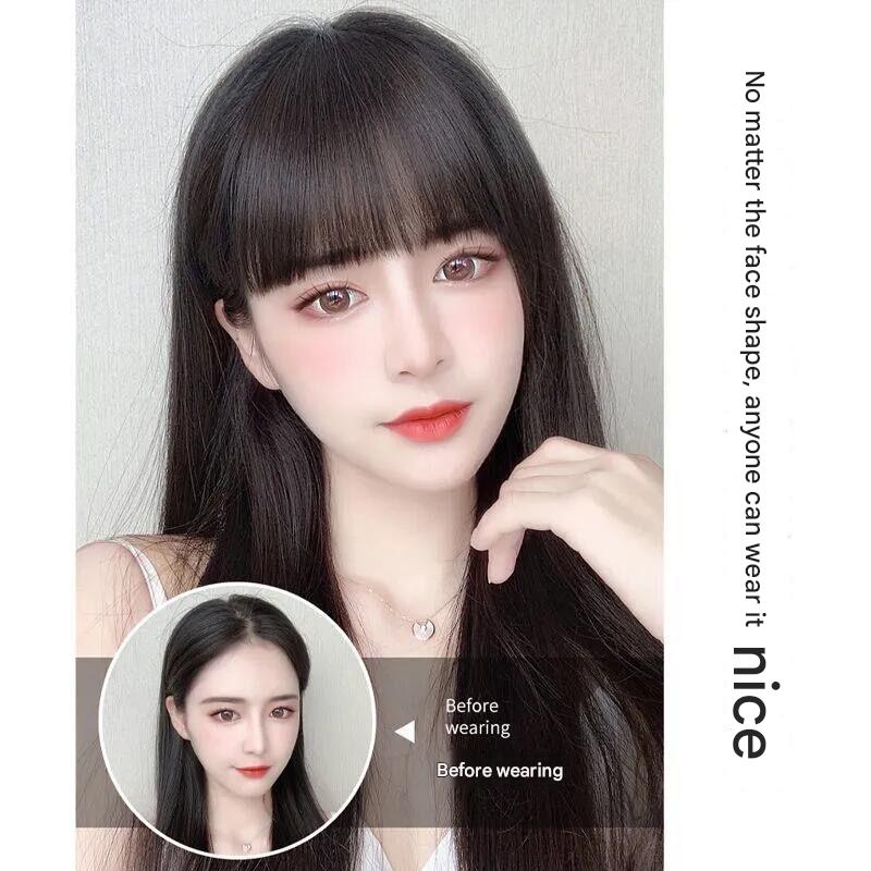 Natural-Looking Fake Bangs - Invisible Air Fringe Hairpiece for Women ...