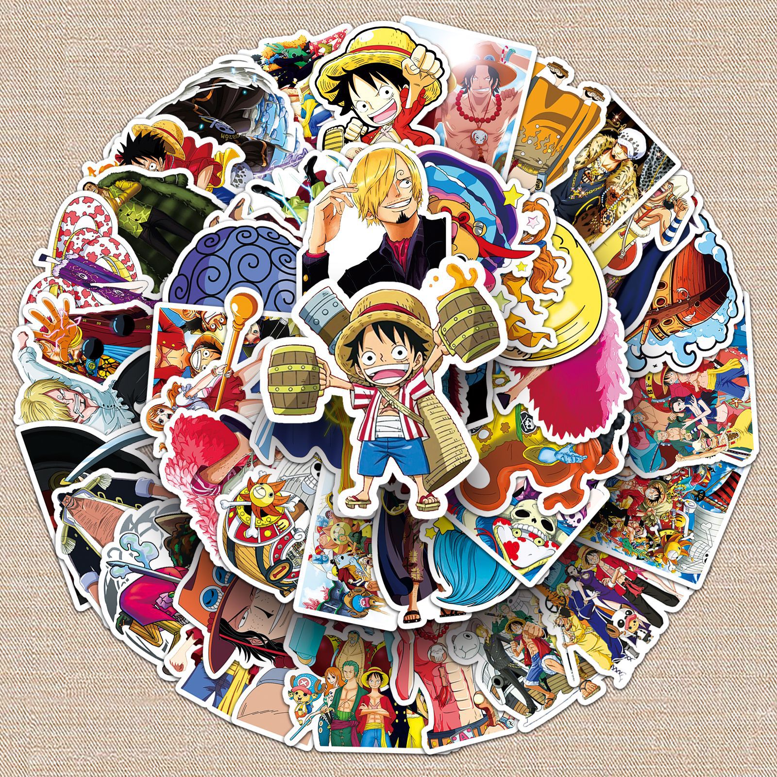 50pcs One Piece Anime Stickers DIY Laptop Guitar Luggage Phone ...