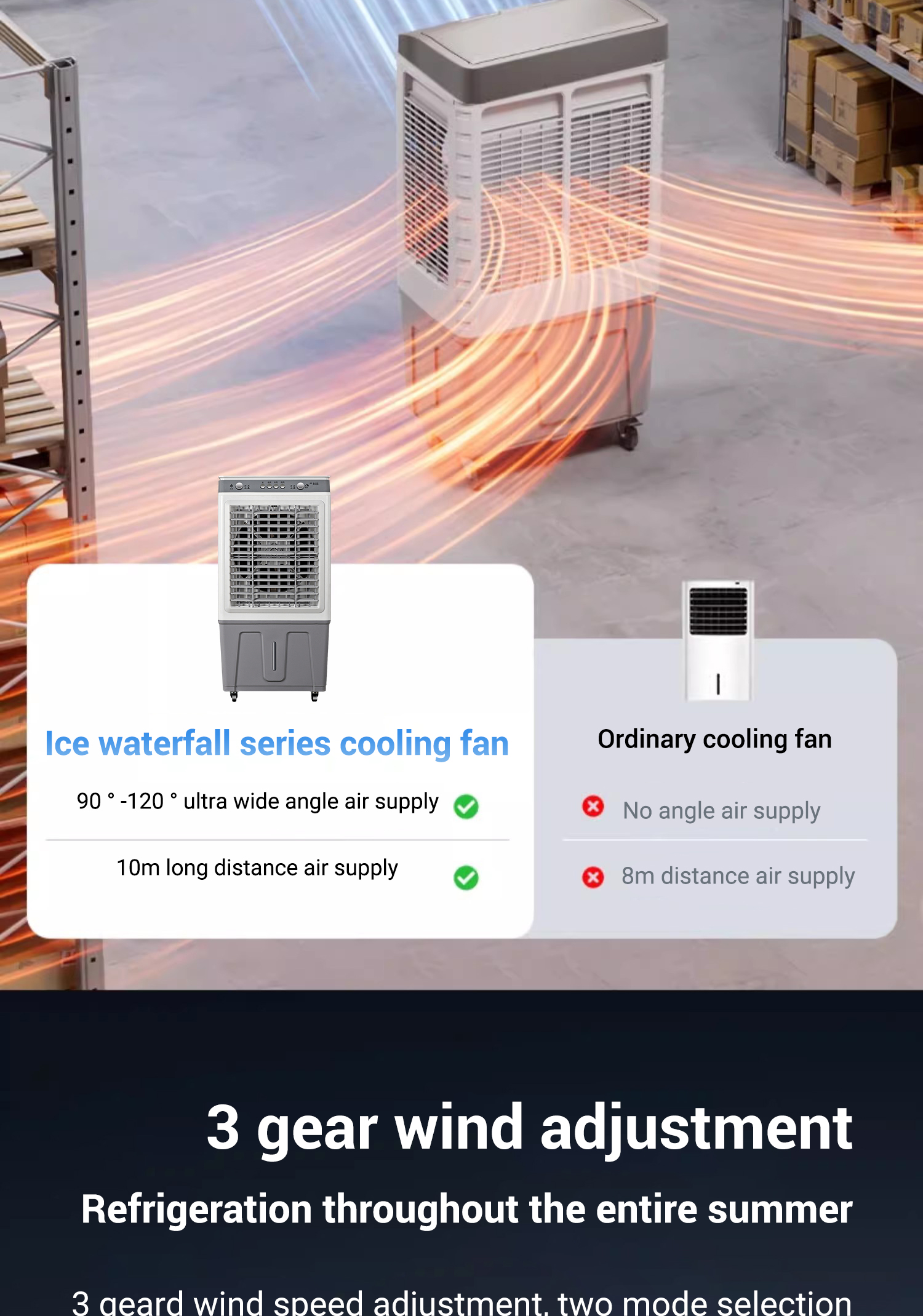 air cooler 40L 50L portable aircon mini air conditioner for room large air cooler cooling fan ...