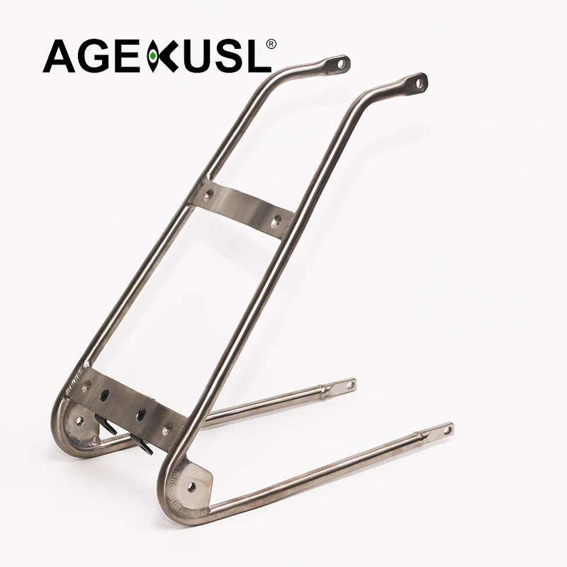 AGEKUSL Bike Rear Racks Easy Wheel Cargo Racks Titanium Rack Use For Brompton P line T line C5 ...