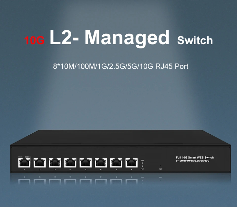 ONTi 8 10G RJ45 Port Managed Switch Support Web Management QOS VLAN ...