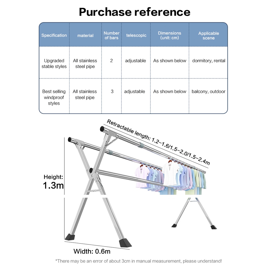 Hanger Stand Stainless Sampayan Foldable Clothes Drying Rack Laundry ...