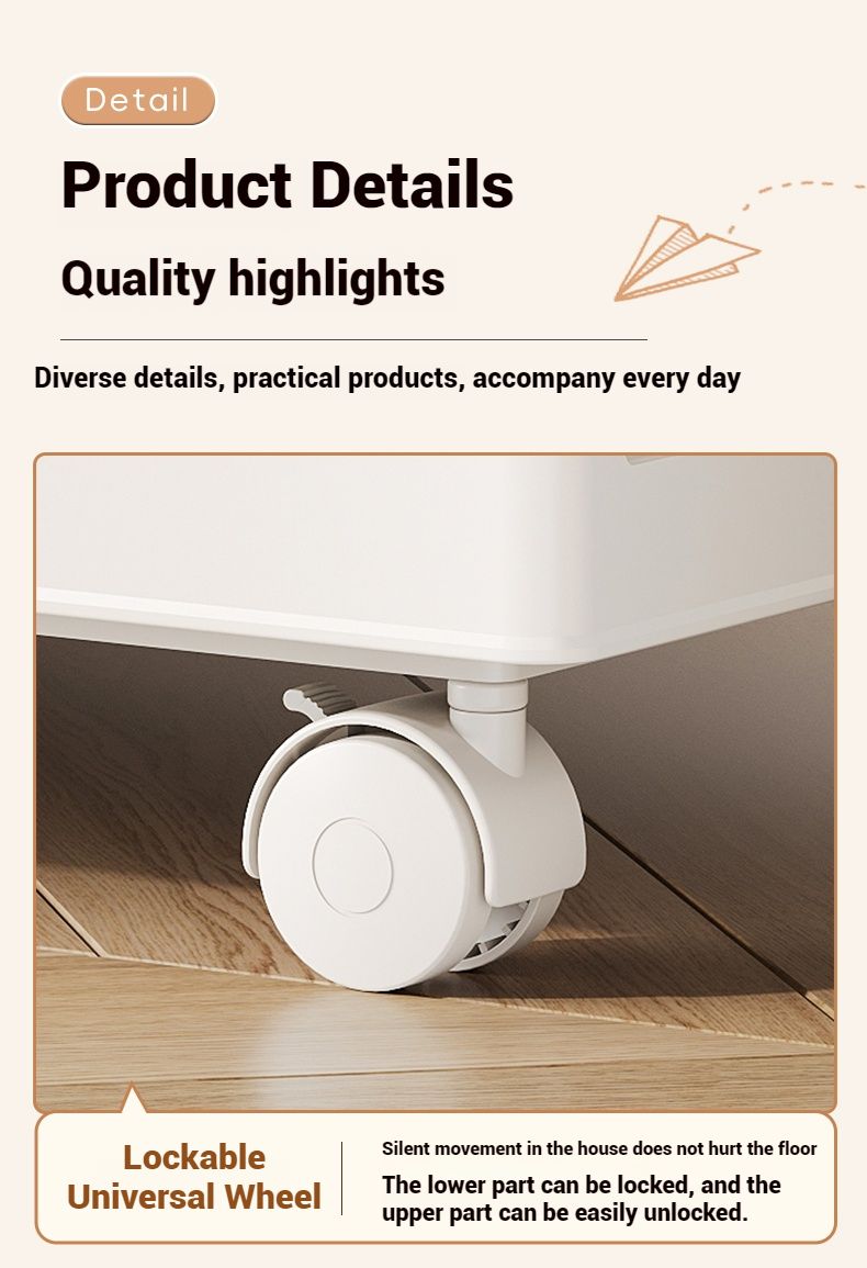 140L Large Capacity Foldable Storage Box with Wheels - Plastic Clothing ...