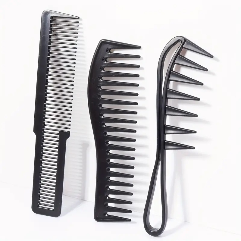 Hair Comb Men Wide Teeth Shark Teeth Large Curly Wet Wave Thick Wig ...