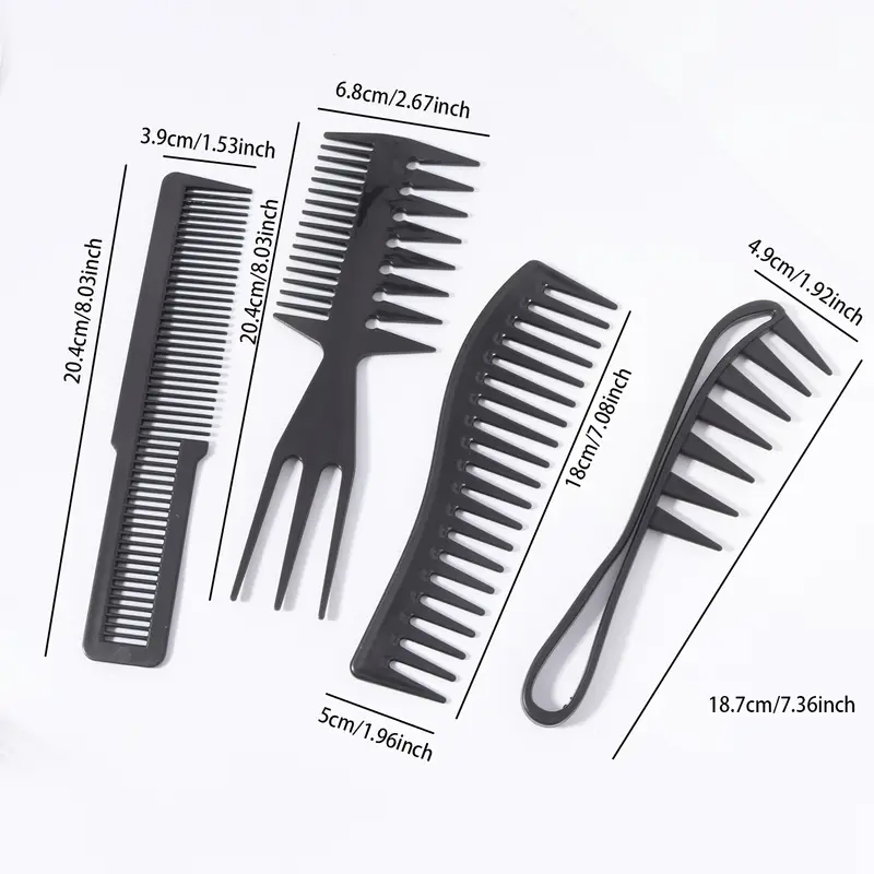 Hair Comb Men Wide Teeth Shark Teeth Large Curly Wet Wave Thick Wig ...