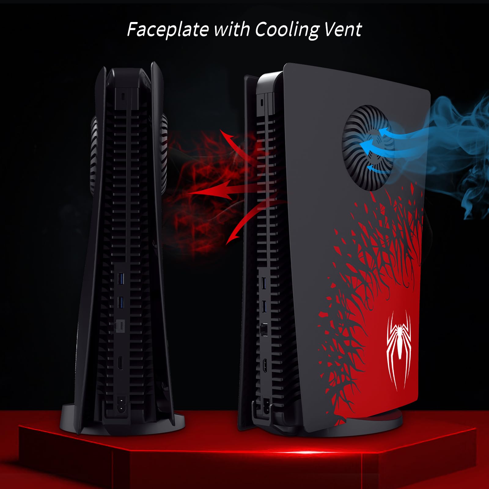 Cover Plates for PS5 Disc/Digital Edition, Faceplate with Cooling Vent ...