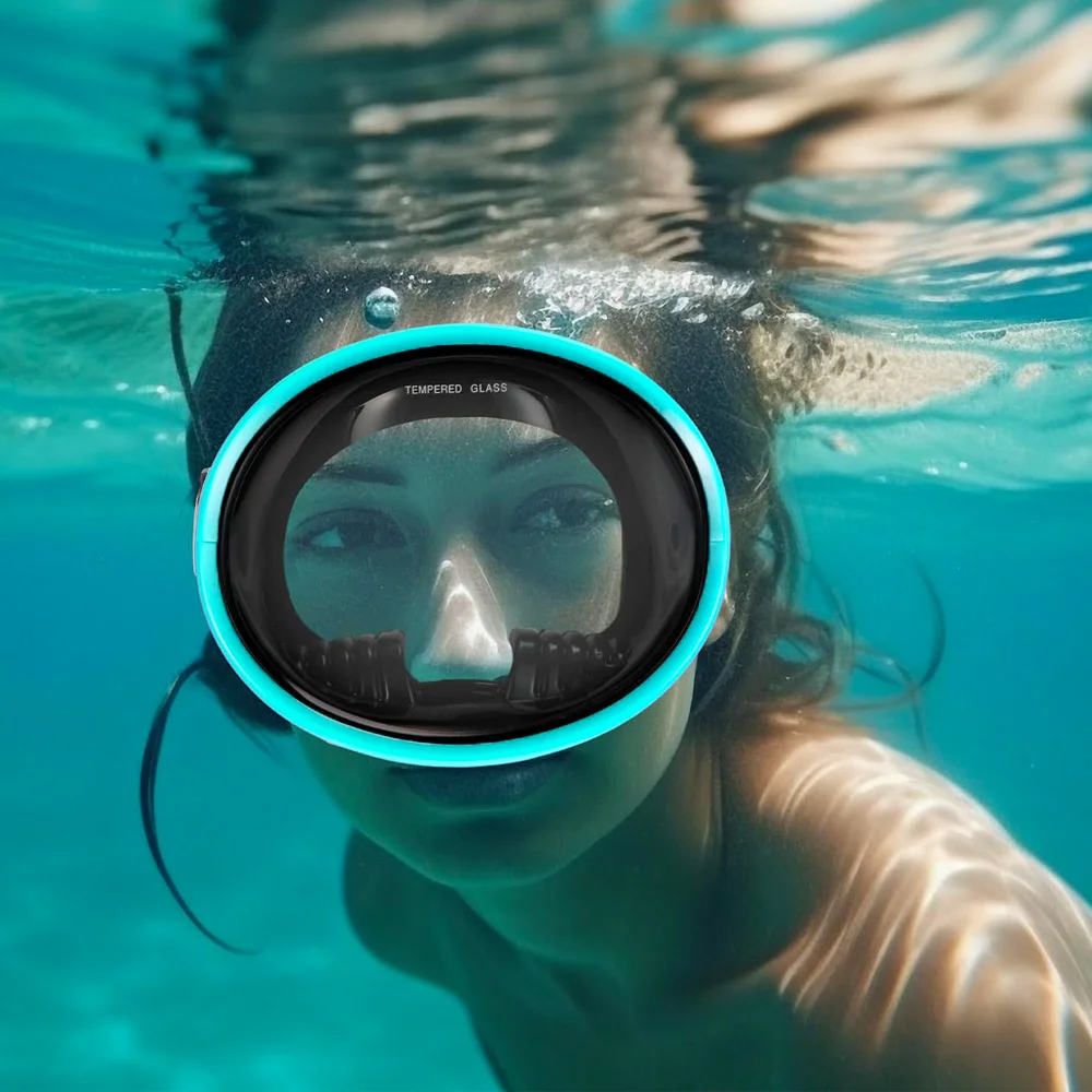 Oval Diving Mask Spearfishing Mask Classic Retro-Style Panoramic Wide ...