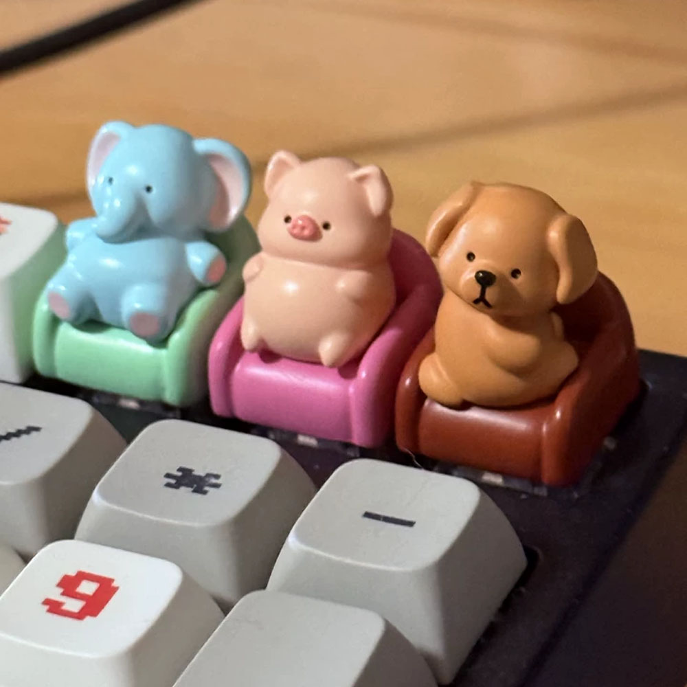 Elephant Keycap Cute Creative Personlized Blue Elephant Resin Keycaps ...