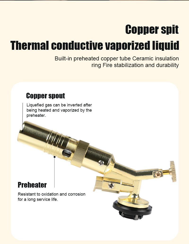 Welding Torch Gas Burner Flame Blue Torch Copper High Temperature Brass ...