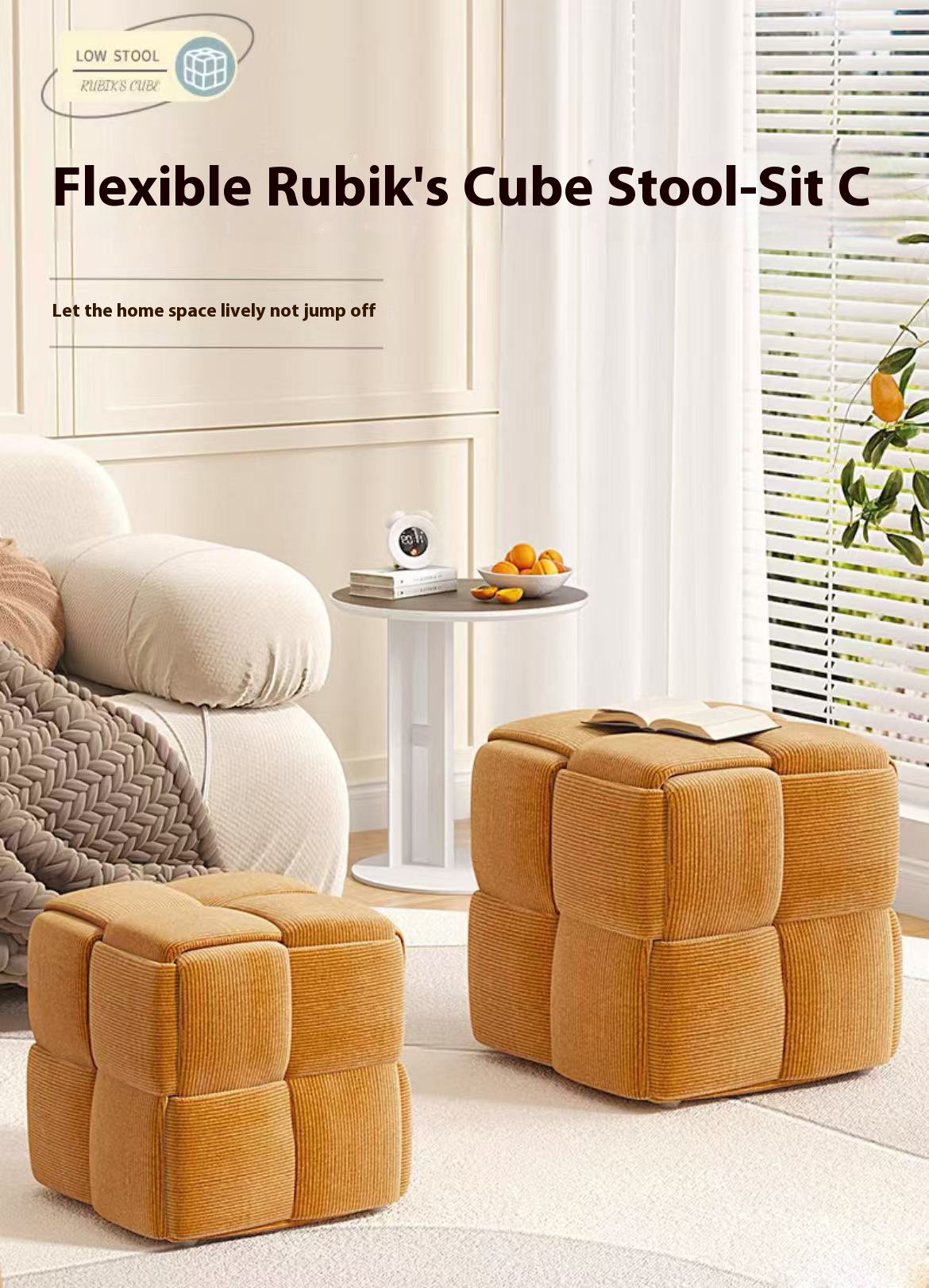 【HOT SALE】Square Ottoman Chair Upholstered Stool Household Shoe ...