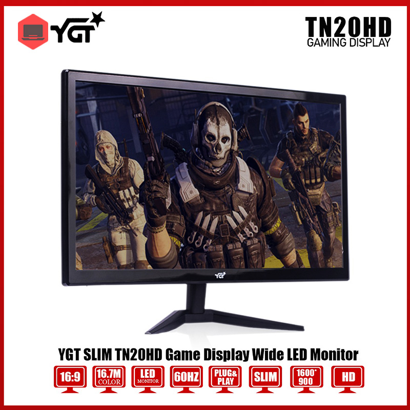 YGT SLIM Led Monitor 19/20/21/24/27 Inch Game Display Wide FHD 1080P PC ...