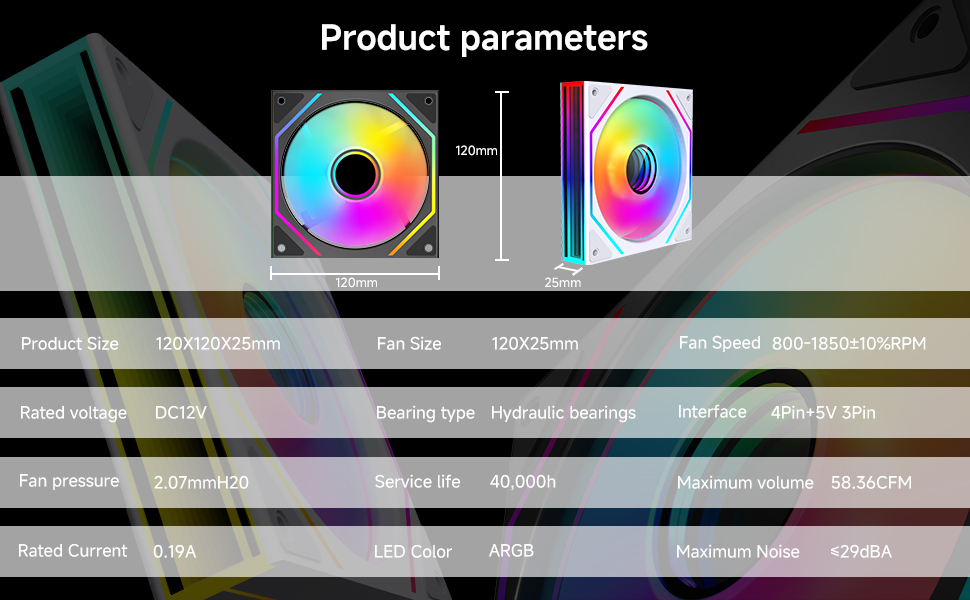 Jungle Leopard Prism 4Ultra ARGB CPU Fan 120mm Black / White Infinity ...