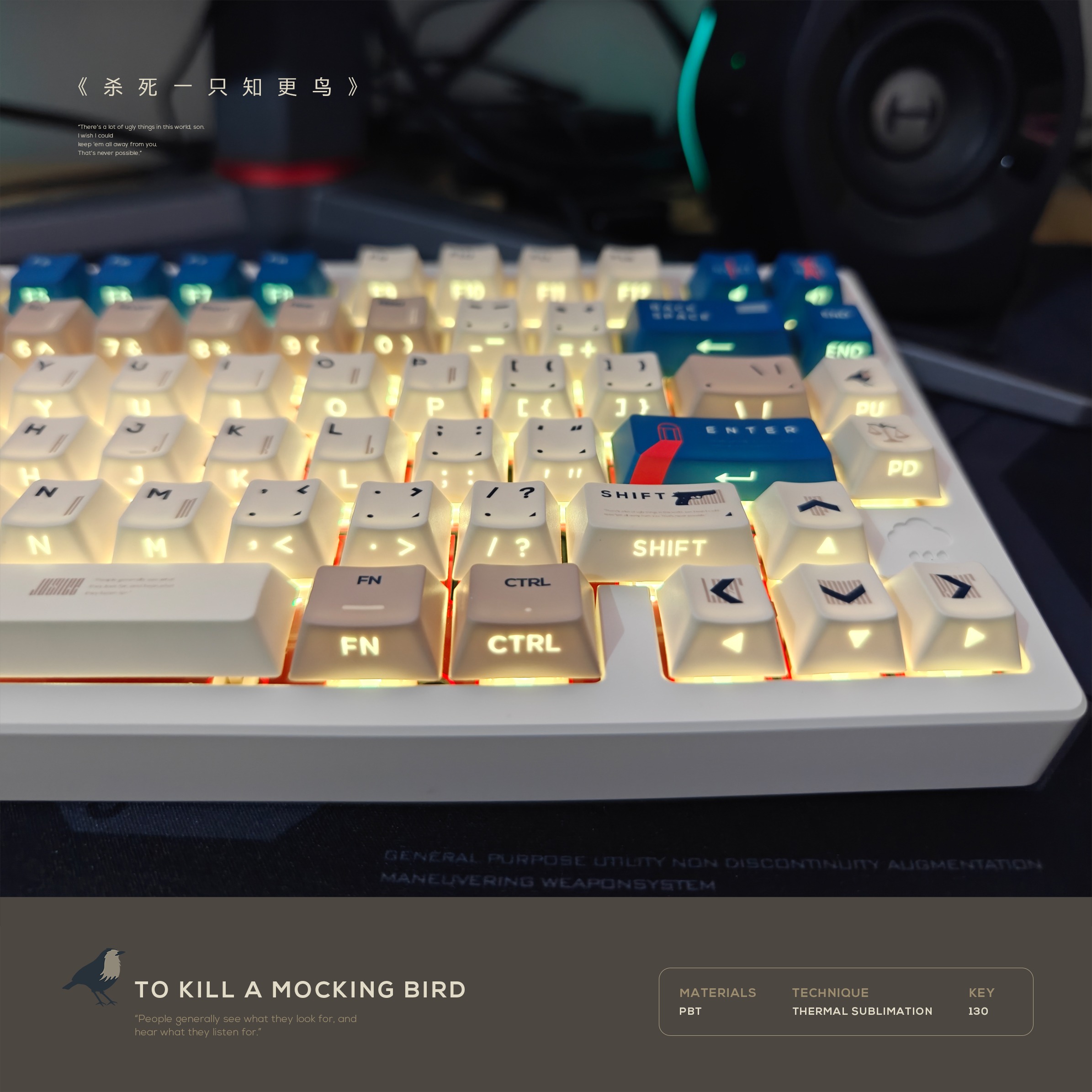 -LW- KEY CERBERUS Keycap Customized Mechanical Keyboard PBT Keycap ...