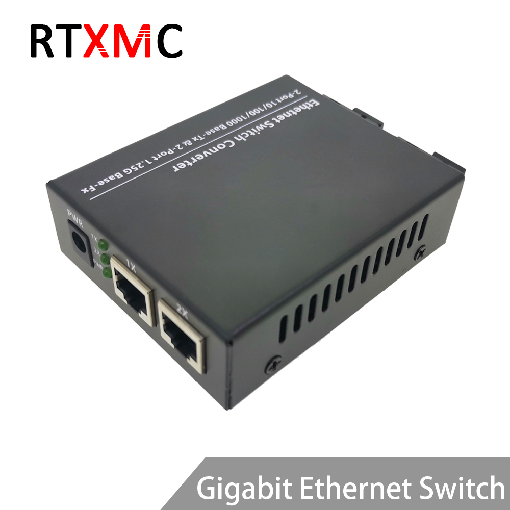 Fiber Switch Gigabit 6 Port 2 RJ45 Port 10/1000 Mbps Fiber Transceiver ...