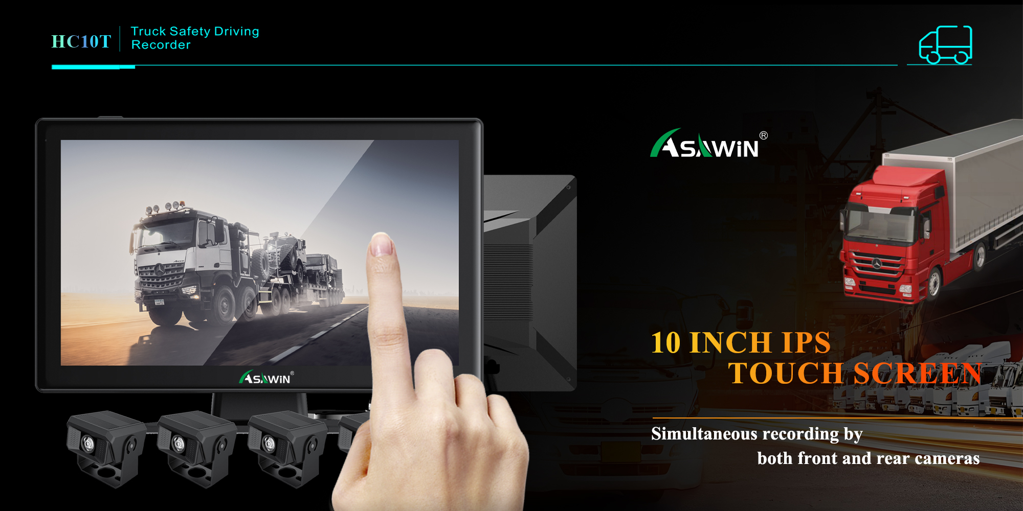 10 Inch carplay Monitor Truck Lorry 360 Degree Driving AHD Camera 5 ...