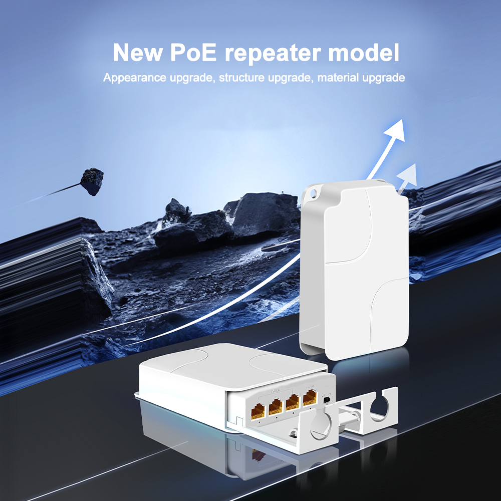 [Local stock] 4 Ports 1000Mbps POE Repeater 1 To 3 Network Switch PoE ...