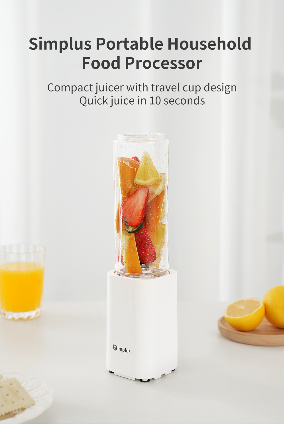 Simplus Portable Juicer Blender Food Processor Compact Juicer with ...