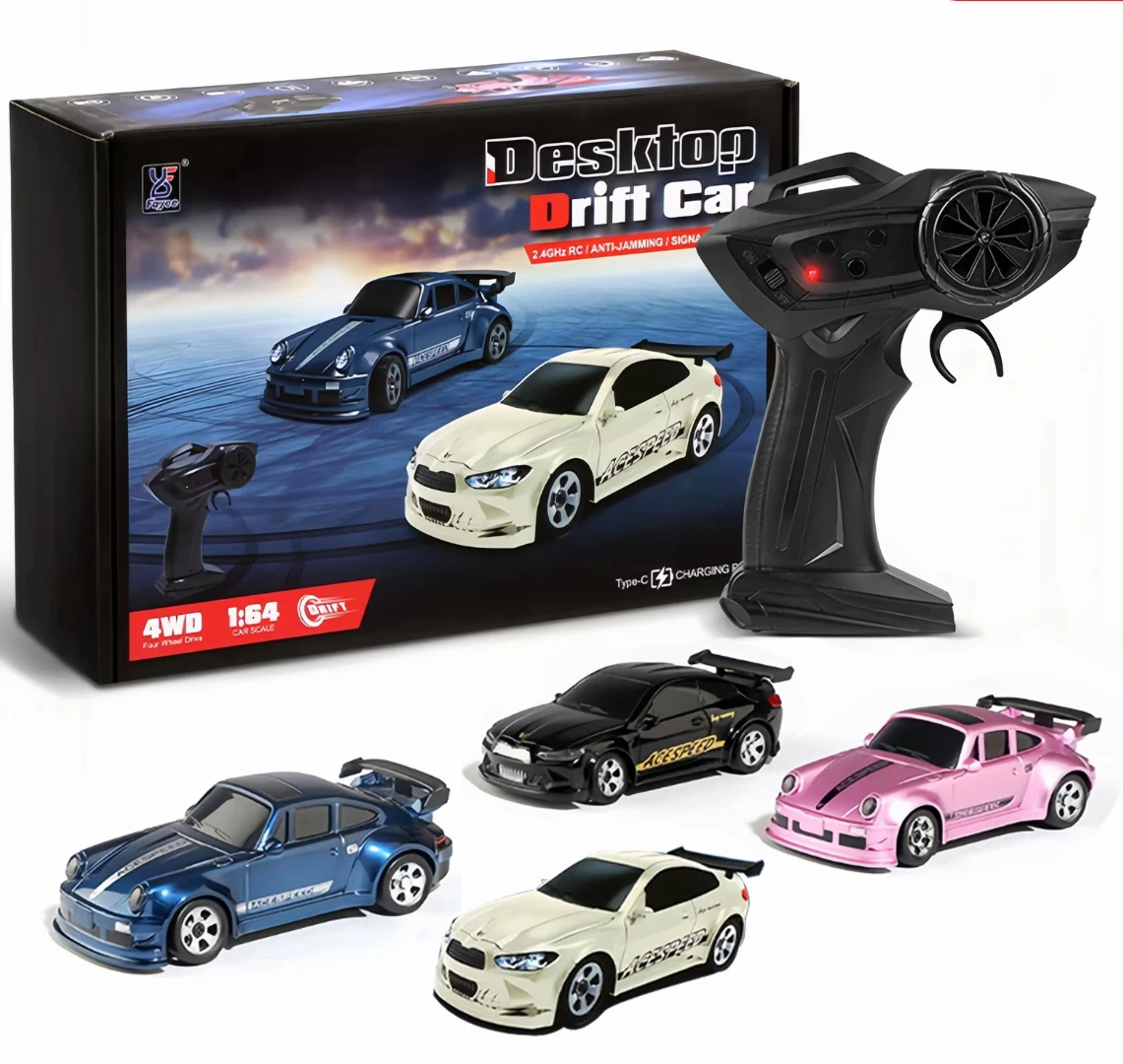 2.4G RC Drift Car 1/64 Mini RC Car 4WD High Speed Racing Desktop Mini ...