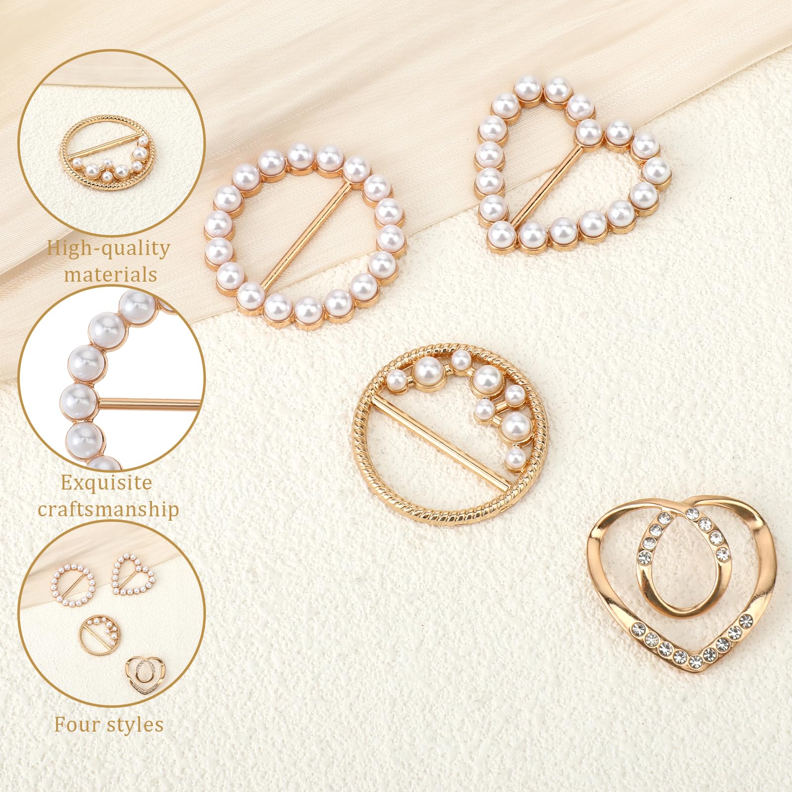 Pearl Scarf Clip - Korean Style Multi-Functional Brooch, Knot Pin for ...