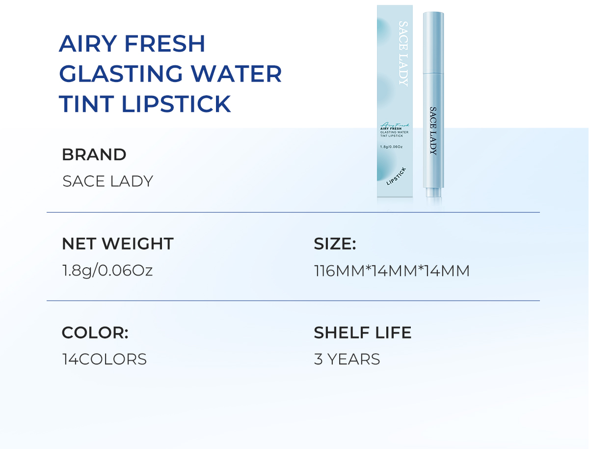 SACE LADY Matte Glasting Gloss Lipstick VE Moisturizing Long Lasting ...