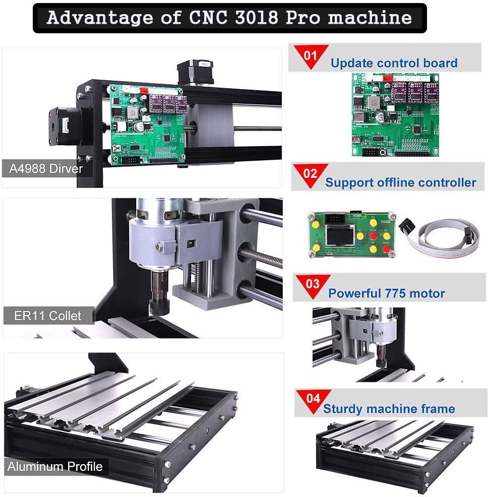 【Local Warehouse+COD】CNC 3018 Pro CNC Engraving Machine Kit GRBL ...