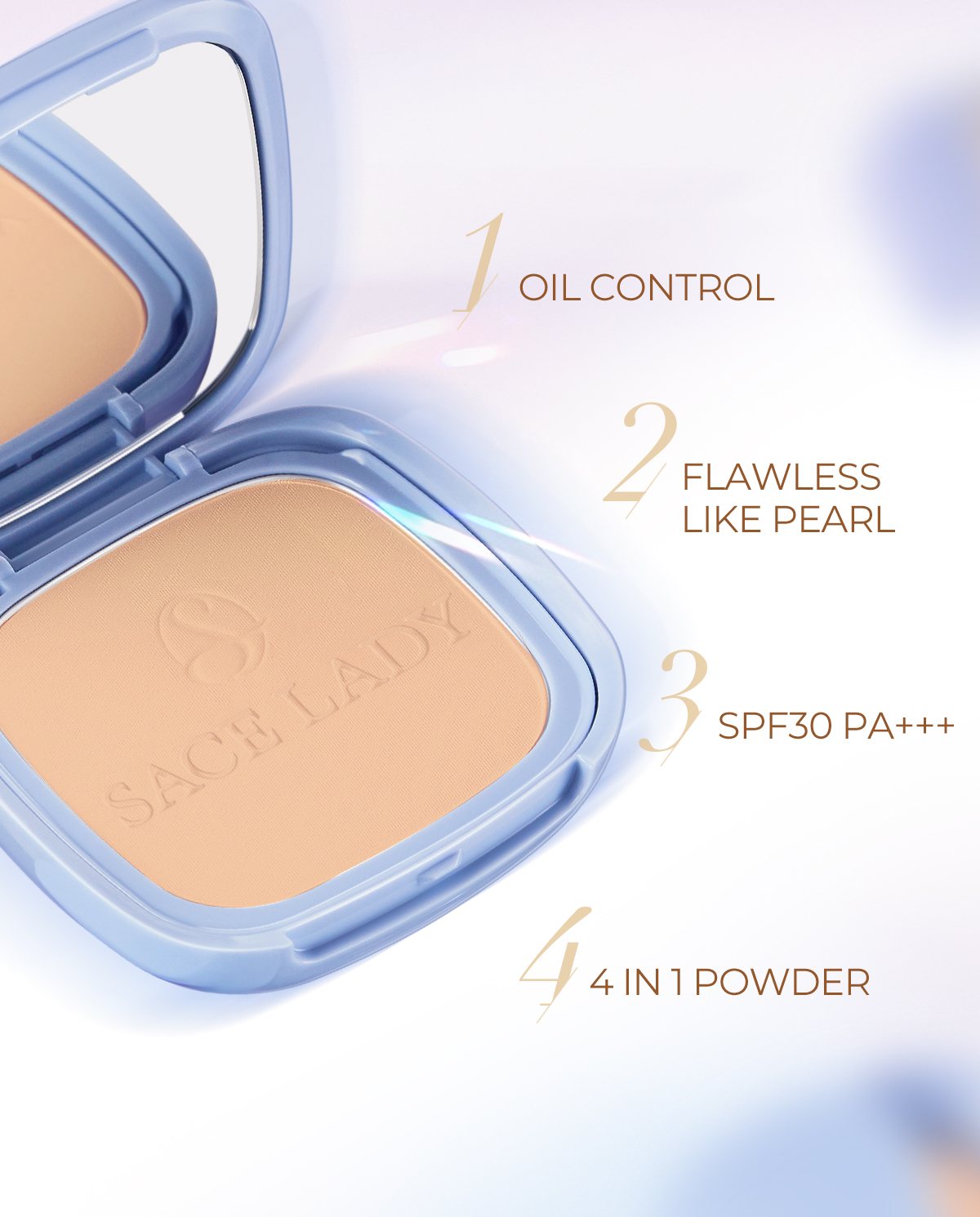 SACE LADY Oil Control Face Powder SPF 30 PA+++ Waterproof Flawless ...