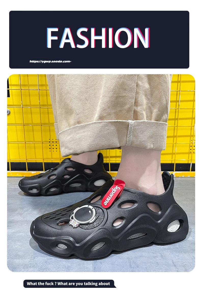 outdoor anti slip, summer thick soled women's beach sandals，Hole shoes, breathable men's ...