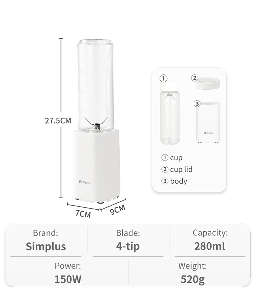 Simplus Portable Juicer Blender Food Processor Compact Juicer with ...