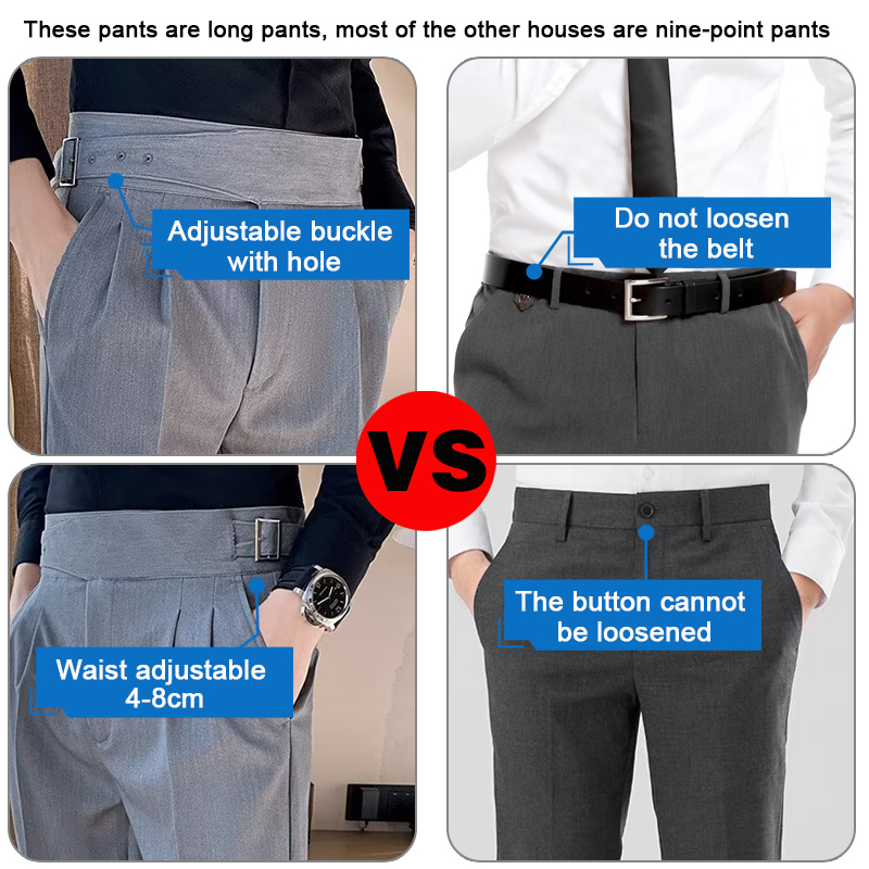 NHYGSV Men's Casual Pants Adjustable Waist Circumference Anti-Wrinkle ...