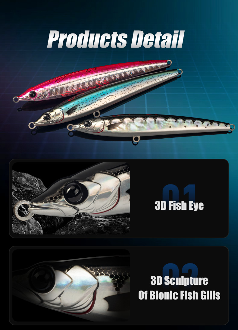 Kingdom WAR LOCK Sea Fishing Lures 40g/180mm 54g/200mm 73g/230mm Pencil ...