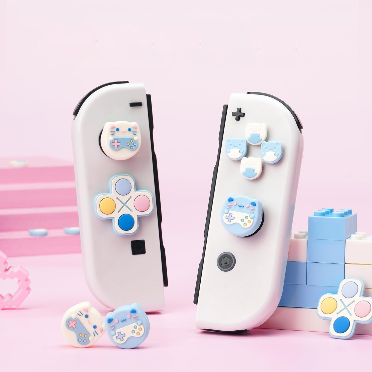 New Silicone Cross D-Pad Button Caps Set Cute Joystick Cover - ABXY Key ...