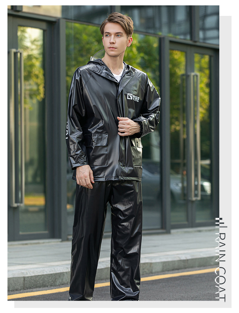 Raincoat Motorcycle Riding Unisex Split Raincoat Setreflective Strip ...