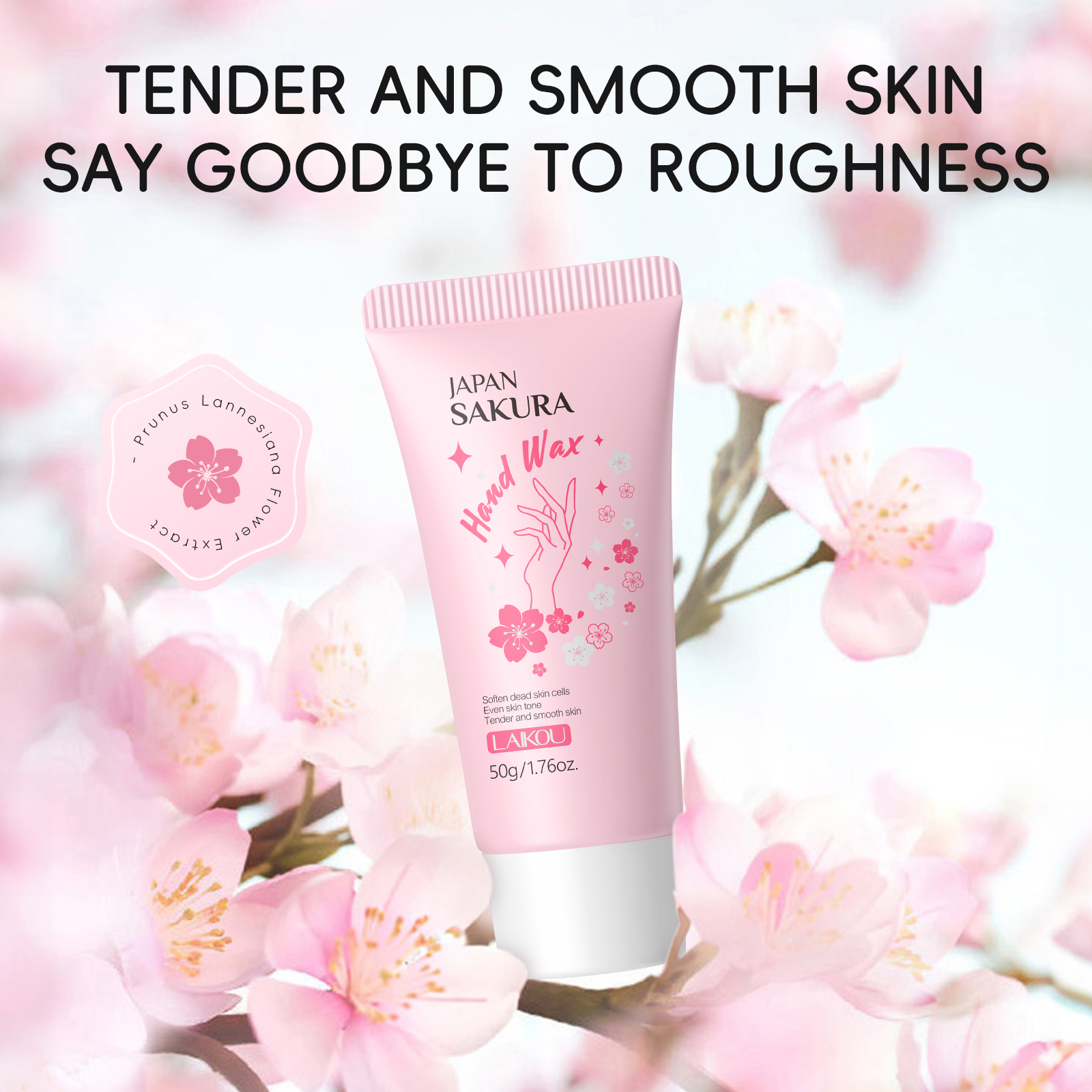 LAIKOU Japan Sakura Hand Wax Niacinamide Brighten Peel Off Hand Mask ...