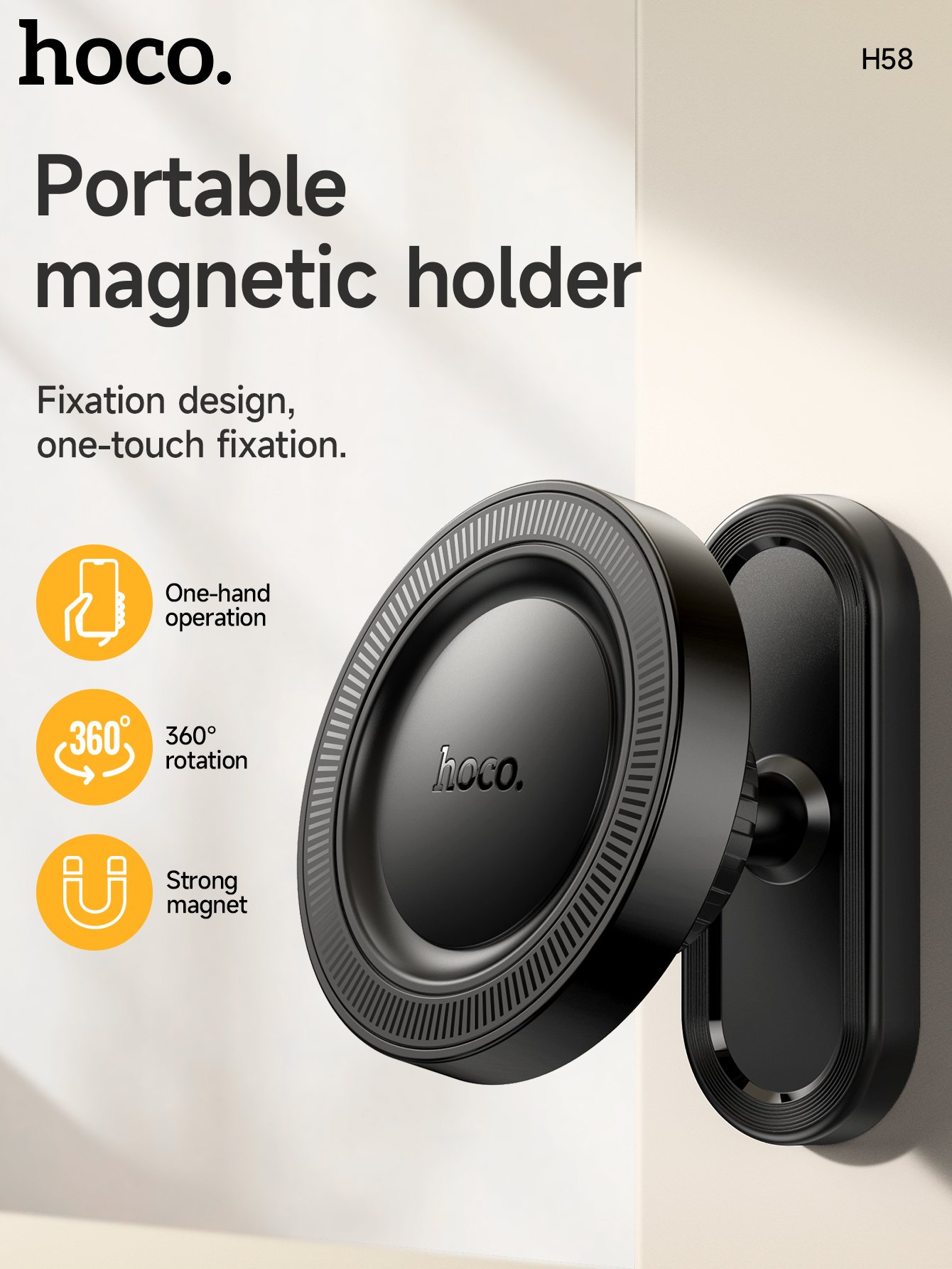 HOCO H58 Universal Ring Magnetic Car Phone Holder Mount 360 Rotation ...