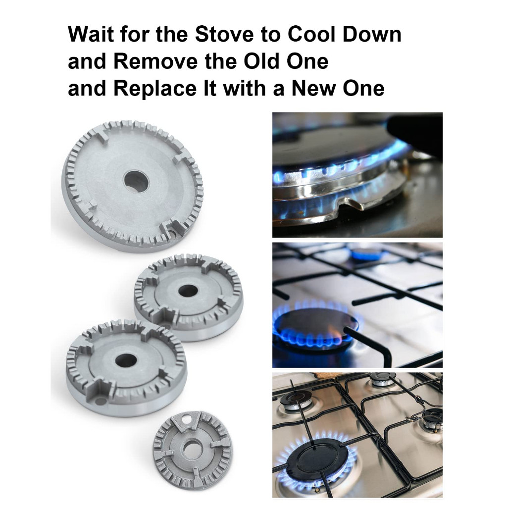 Gas Hob Covers 1 Set Universal Gas Stove Burner Cap, Oven Crown & Flame ...