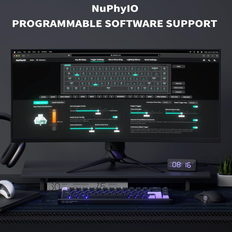 nuphy BH65 All-Aluminum Magnetic Switch Gaming Keyboard,65% 68keys RGB Rapid Trigger Wired ...