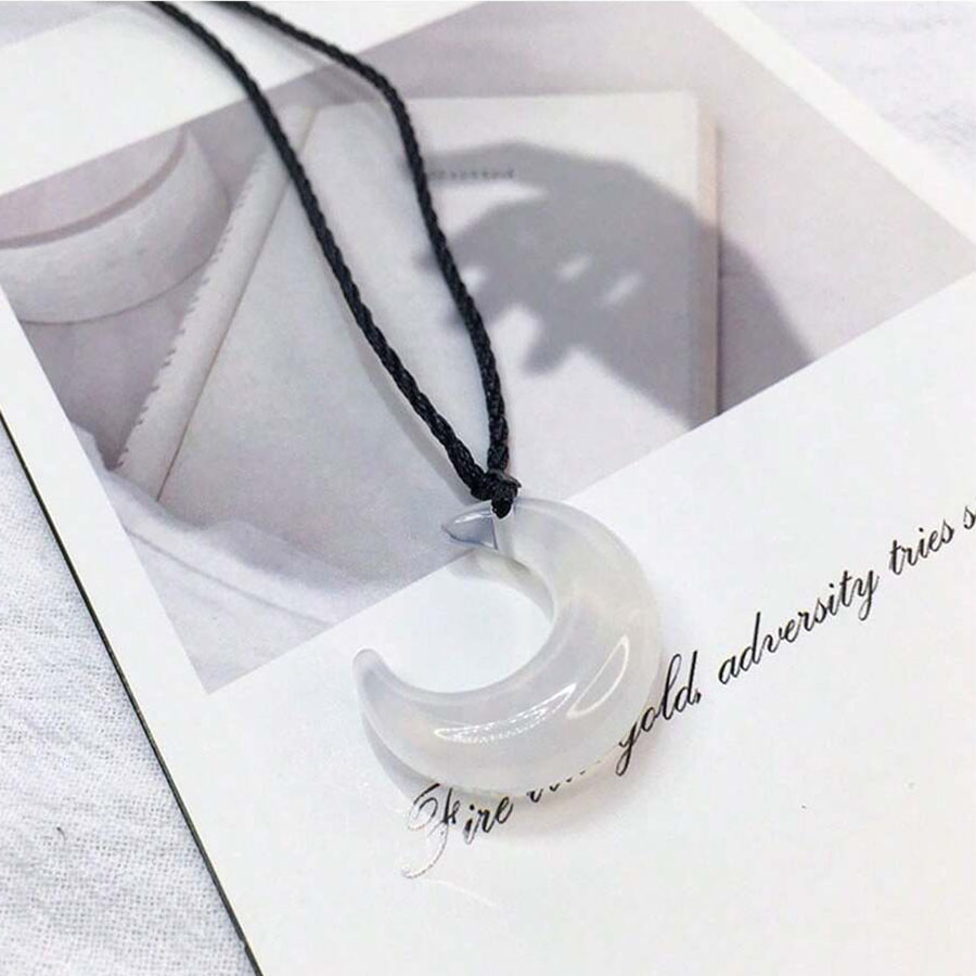 Moonstone Pendant Necklace - Ethereal Moon Collarbone Chain for Women ...