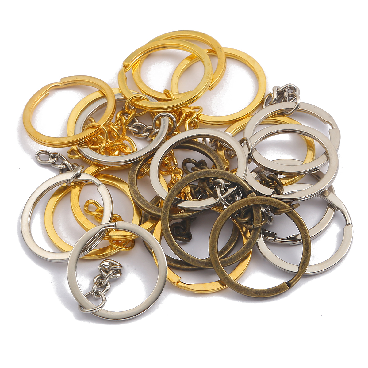 10mm Gold Brass Key Chain Rings - Bulk 50/100pcs DIY Jewelry Making ...