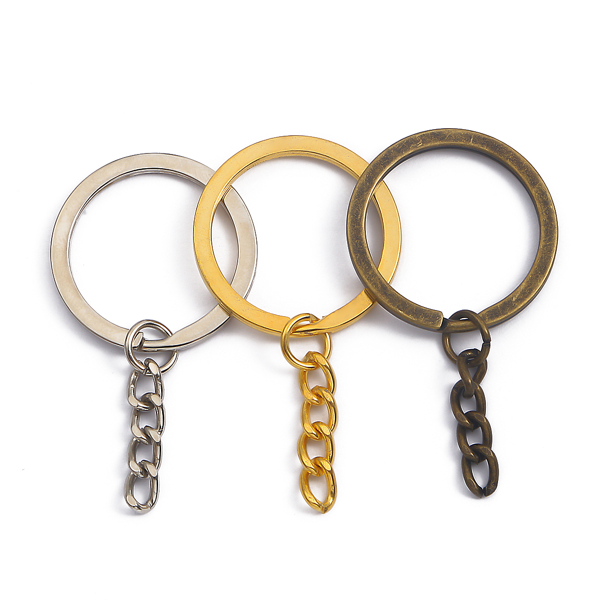 10mm Gold Brass Key Chain Rings - Bulk 50/100pcs DIY Jewelry Making ...