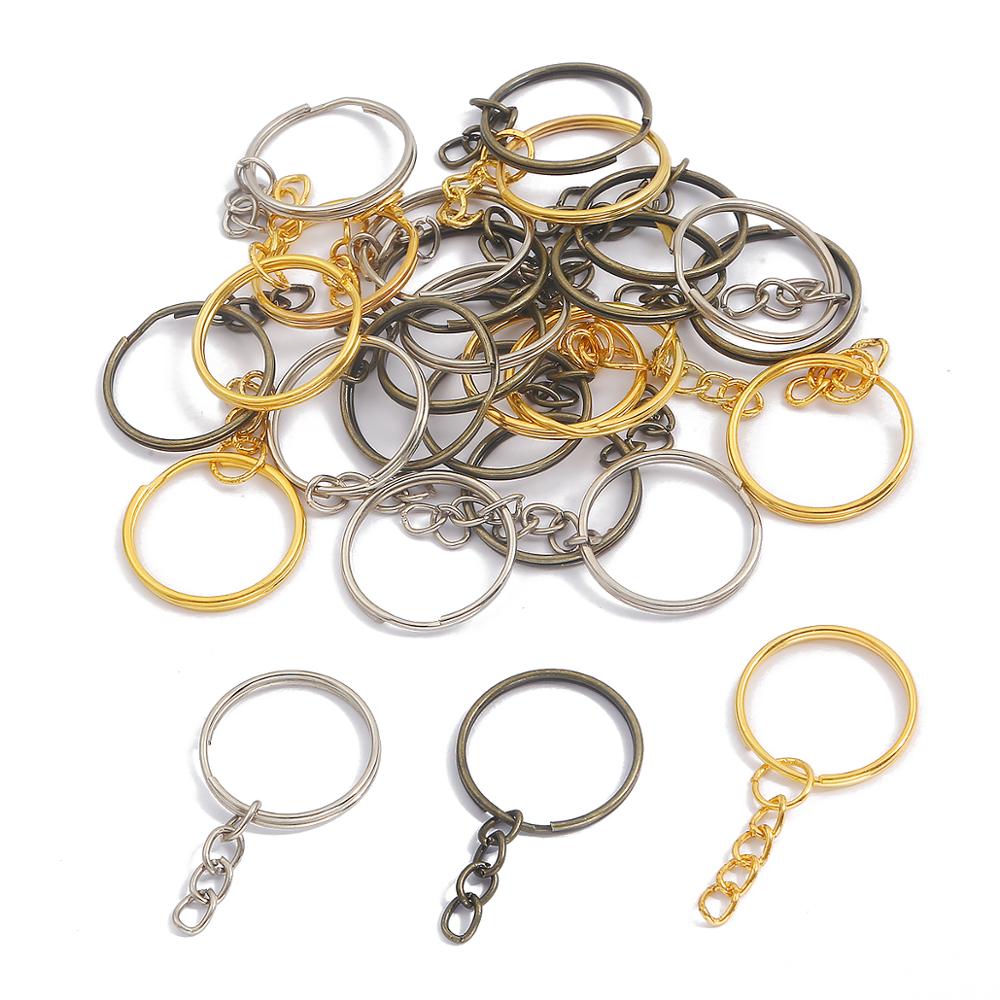 10mm Gold Brass Key Chain Rings - Bulk 50/100pcs DIY Jewelry Making ...